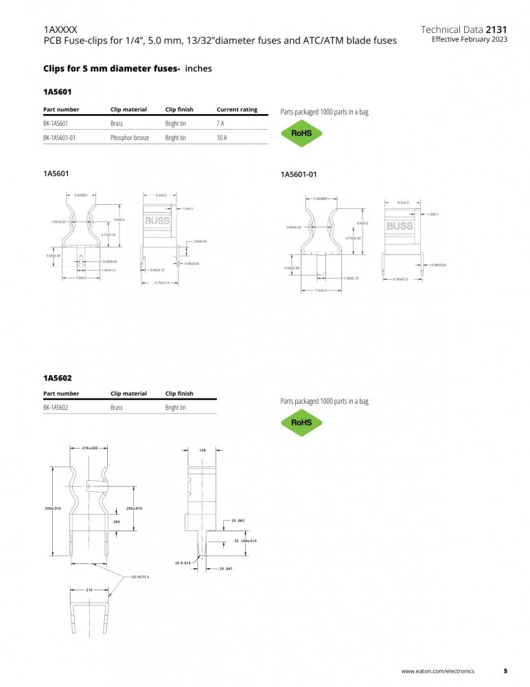EATON 1AXXXX fuse clips document page 5