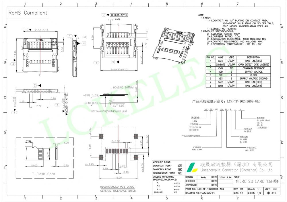 LCK-TF-102H1608-WLG technical document
