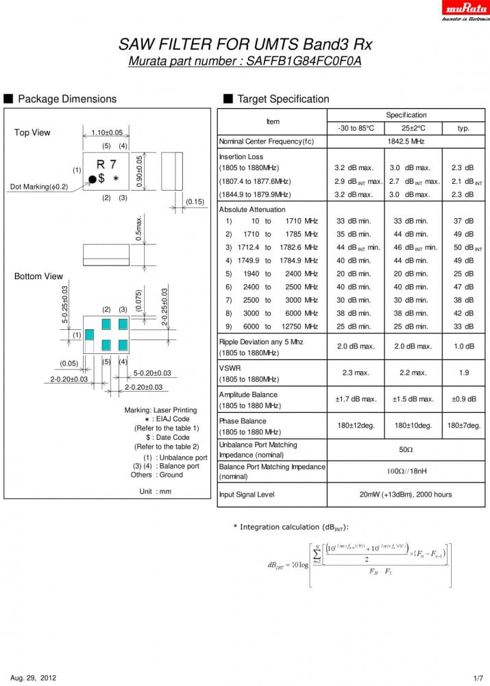 SAFFB1G84FC0F0AR1X datasheet page 2