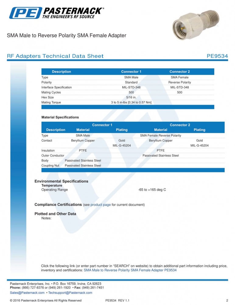 PE9534 technical document page 2