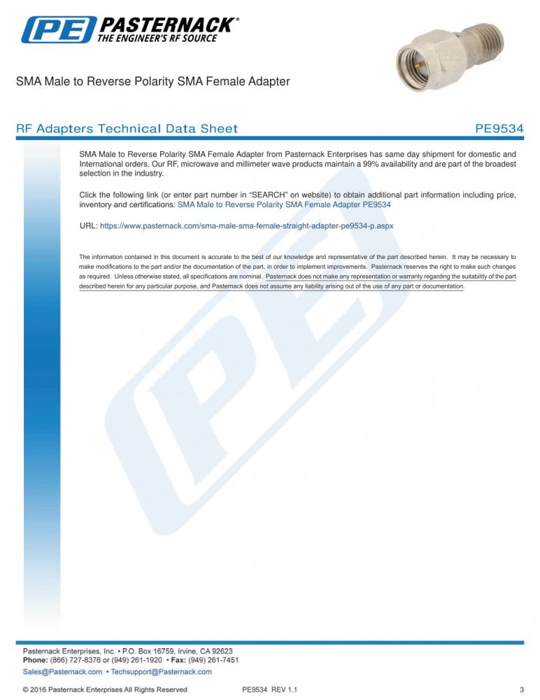 PE9534 technical document page 3