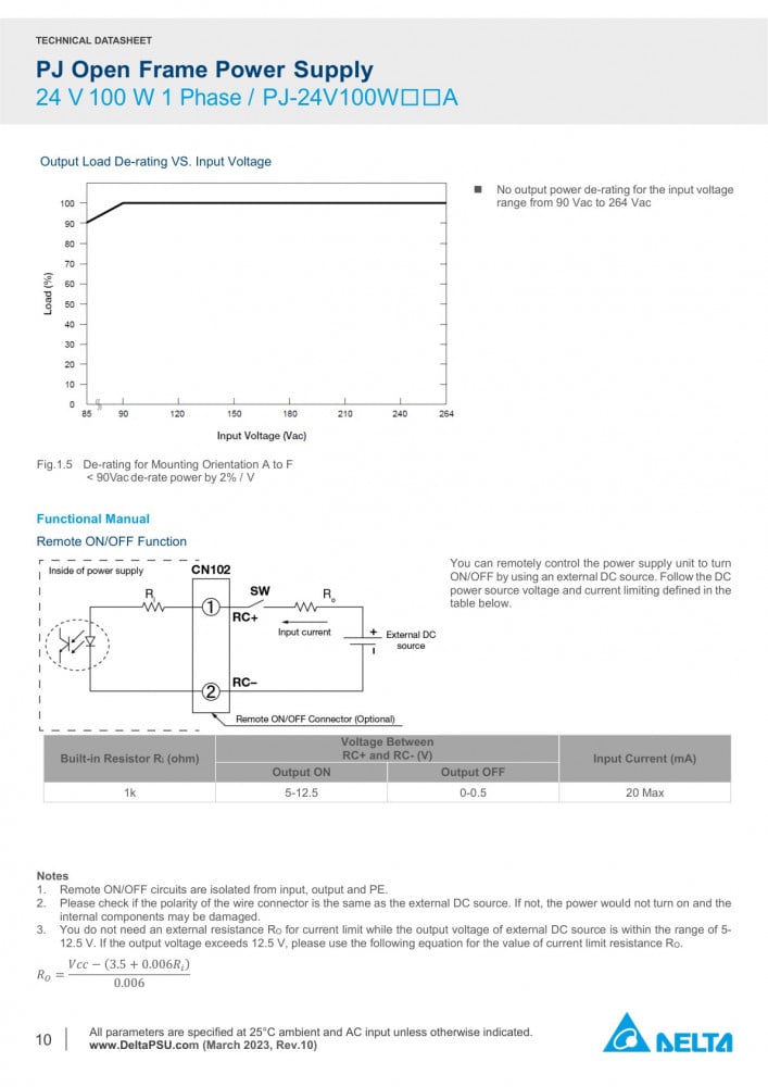 DELTA PJ datasheet page 10