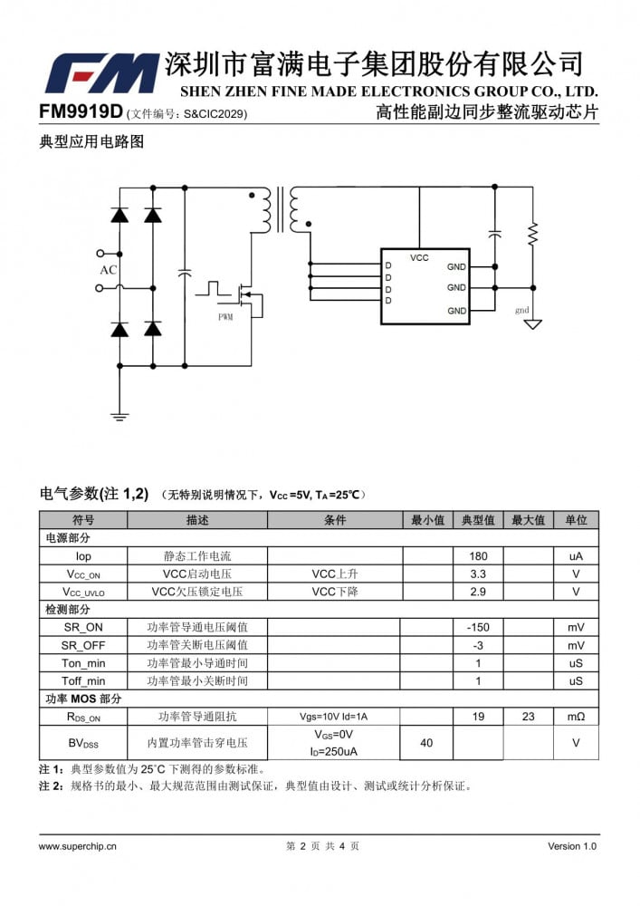 FM9919D datasheet page 2