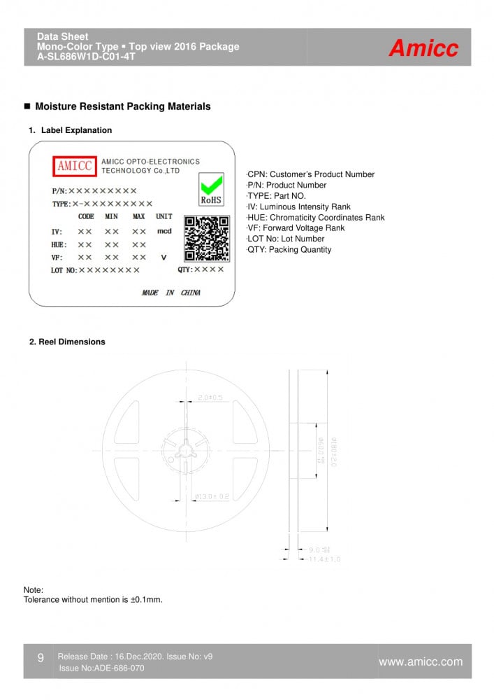 A-SL686W1D-C01-4T datasheet page 9