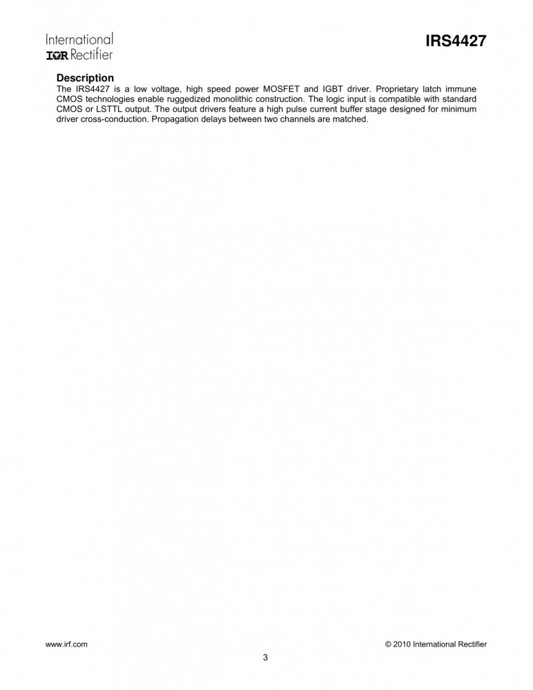 IRS4427PBF datasheet page 3