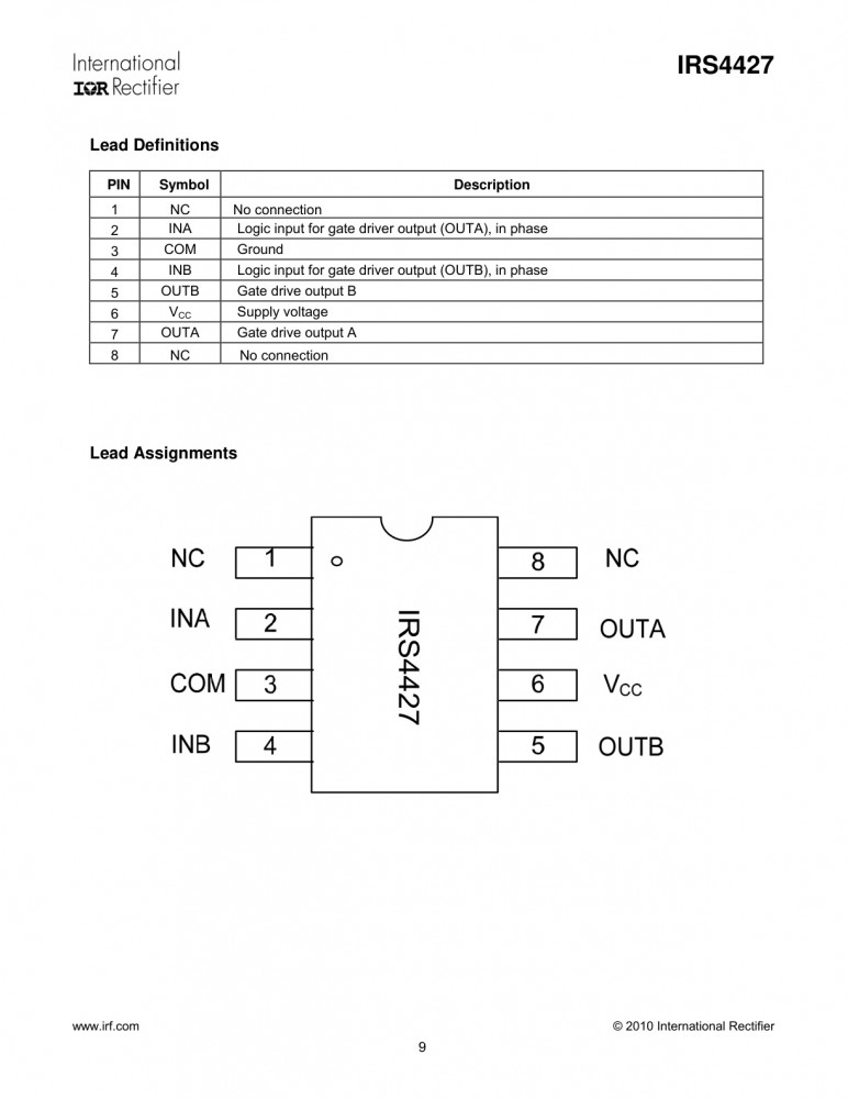 IRS4427PBF datasheet page 9