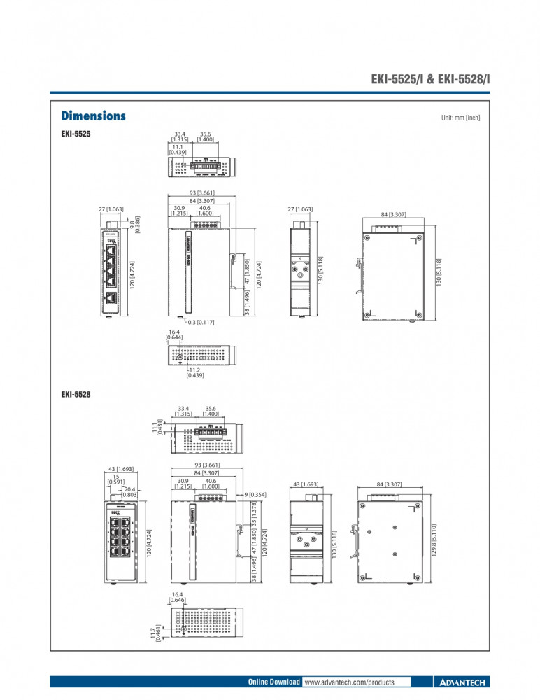 EKI-5525/I and EKI-5528/I product documentation page 2