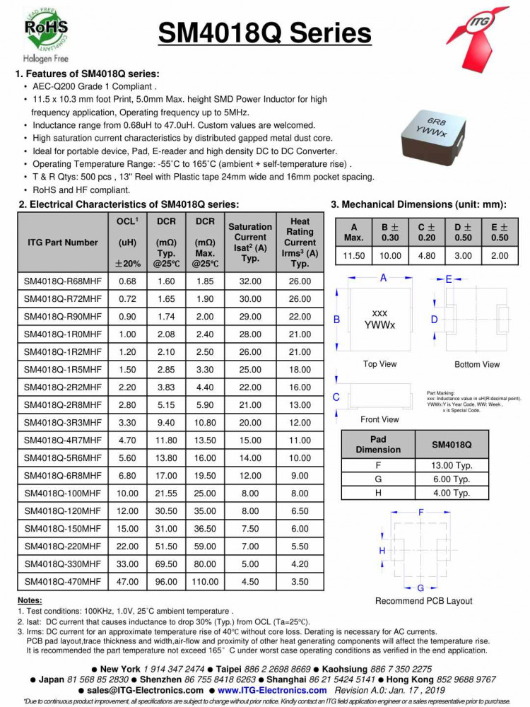 SM4018Q datasheet page 1