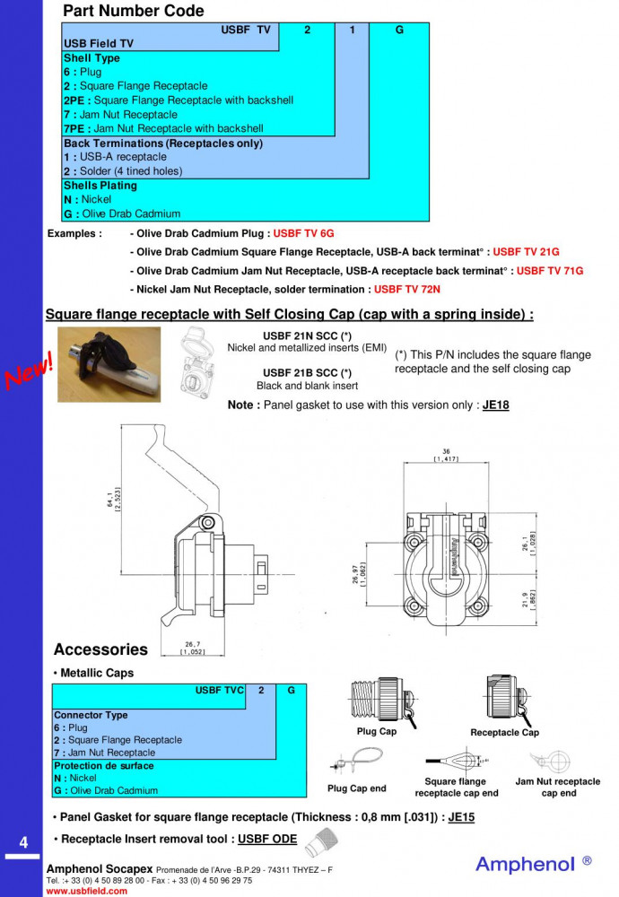 Amphenol USBFTV documentation page 4