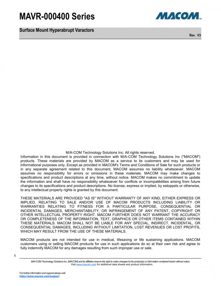 MACOM MAVR-000400 series datasheet page 5