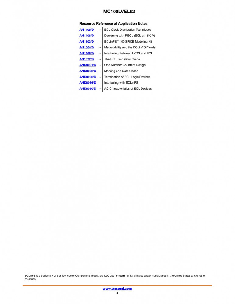 MC100LVEL92 datasheet page 5