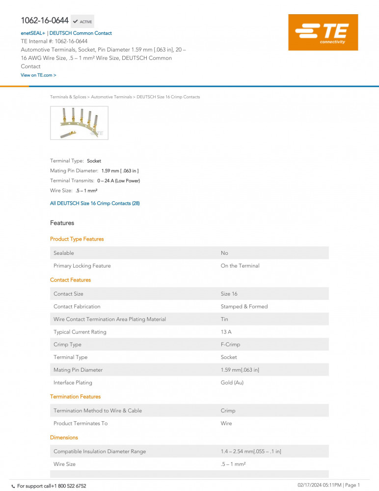 1062-16-0644 technical document page 1