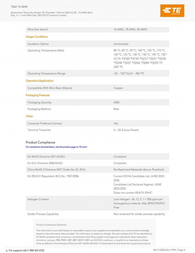 1062-16-0644 technical document page 2