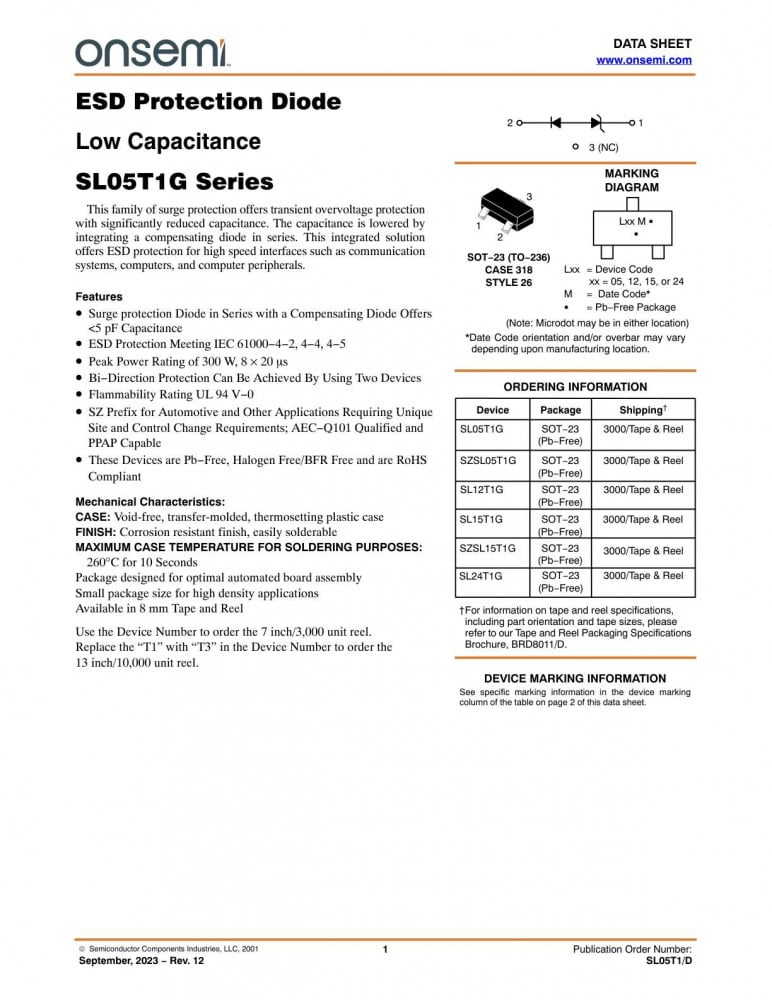 SL24T1G datasheet page 1