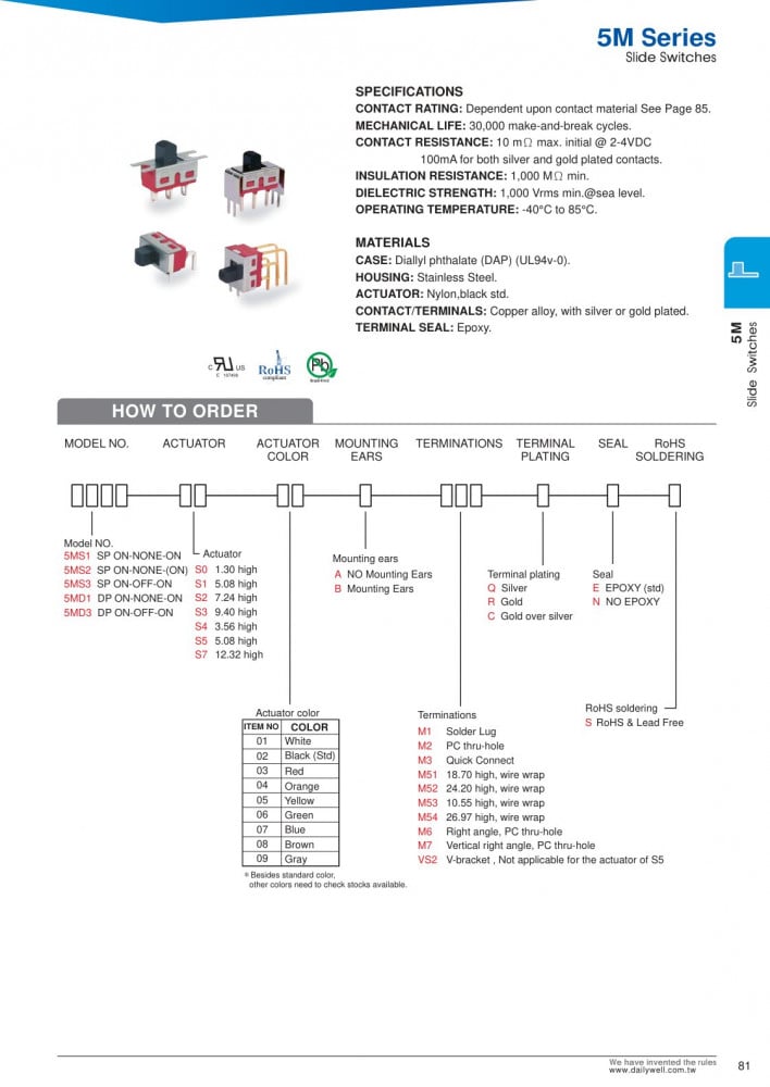 Dailywell 5MD1S102BM1QES datasheet page 1