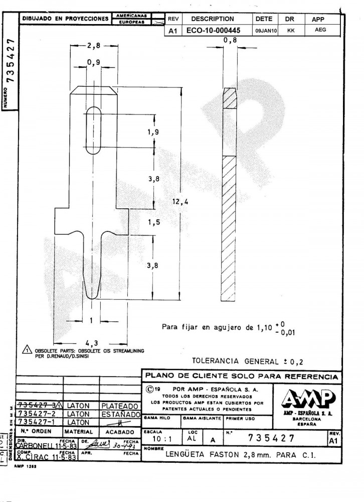 TE Connectivity 735427-2 drawing reference