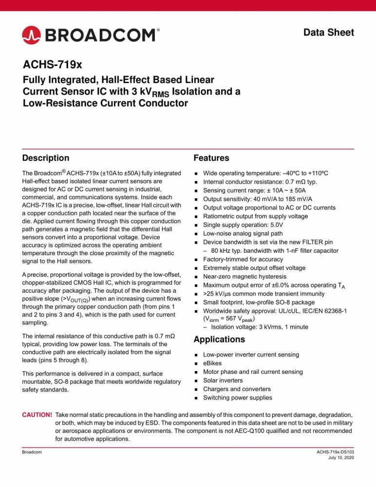 ACHS-7191-000E datasheet page 1