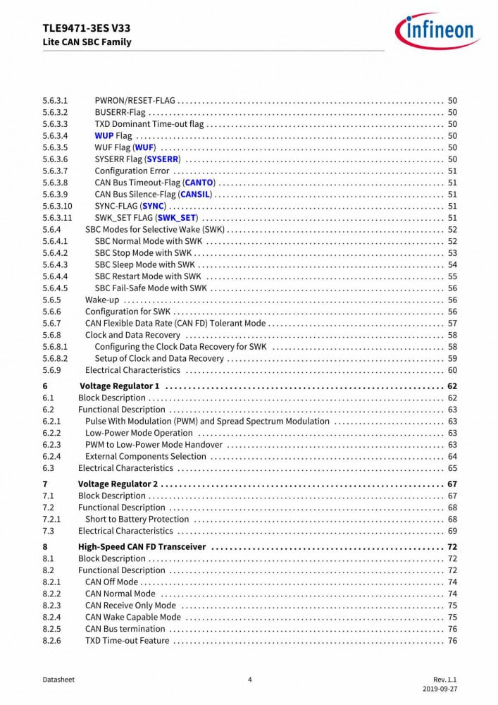 TLE94713ESV33XUMA1 datasheet page 4