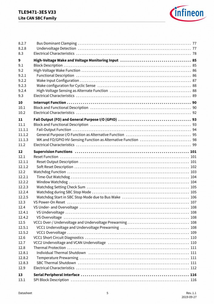 TLE94713ESV33XUMA1 datasheet page 5