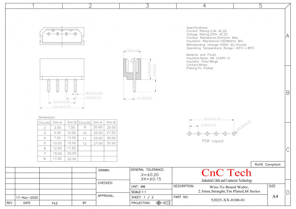 CNC Tech 52025 series product drawing