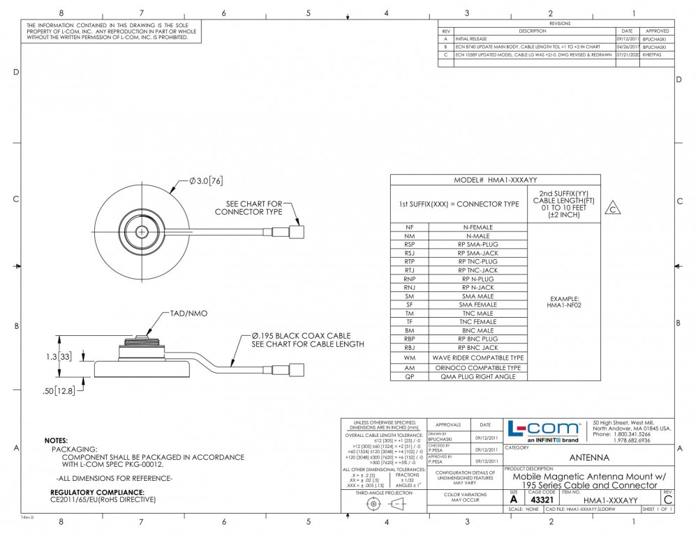 HMA1-TMA10 technical drawing preview