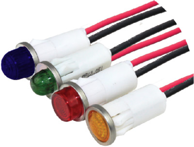 LED Panel Mount Indicator Green .500″ Hi-Dome 12V Wire Leads for sale