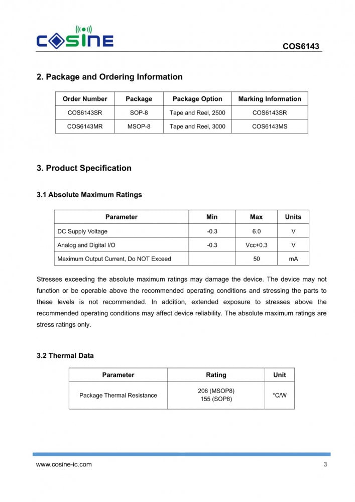 COS6143SR datasheet page 3