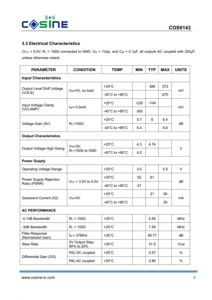 COS6143SR datasheet page 4