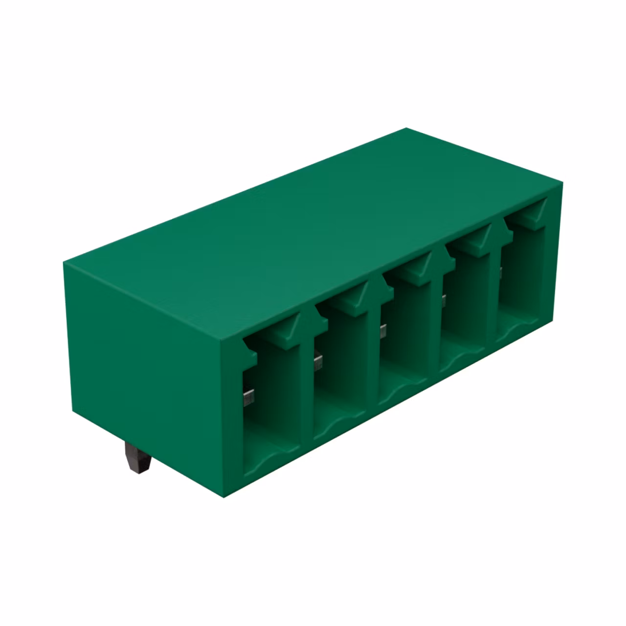 3.81mm Pitch Eurostyle Right-Angle PCB Header, Green Housing, 5 Circuits for sale