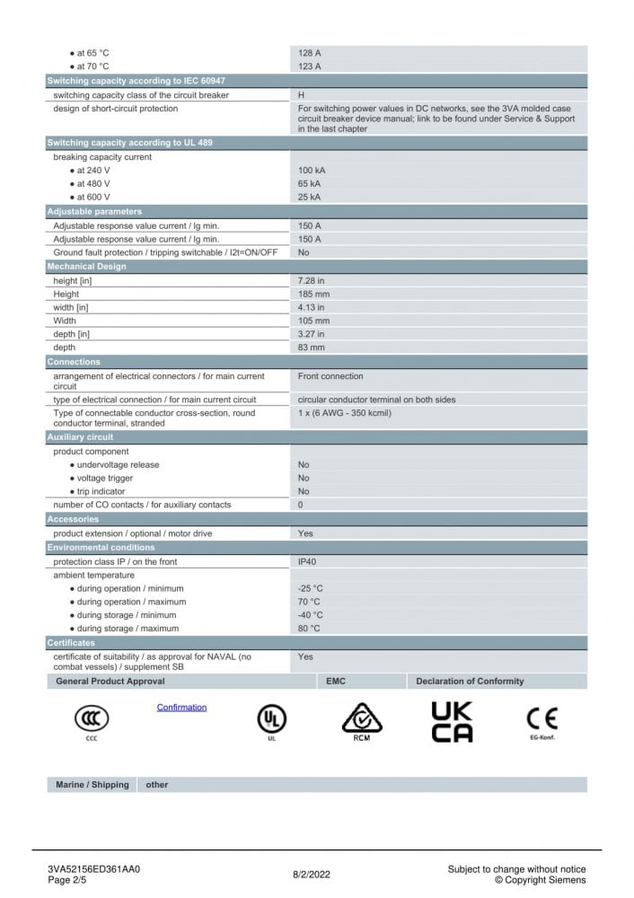 3VA5215-6ED36-1AA0 technical document page 2