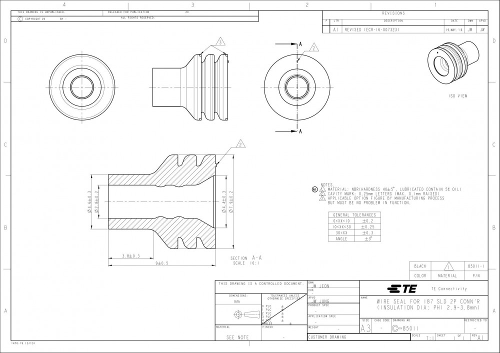 TE Connectivity 85011-1 technical drawing preview
