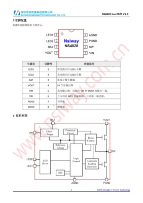 NS4828 0.8A Linear Synchronous Mobile Power Management Chip for sale