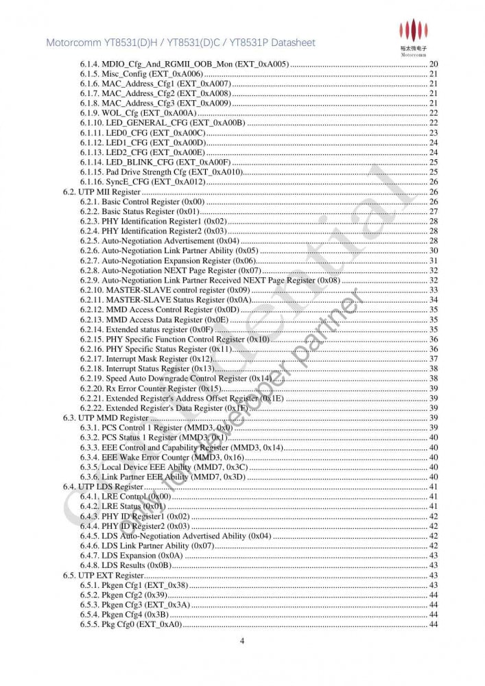 YT8531C datasheet page 5