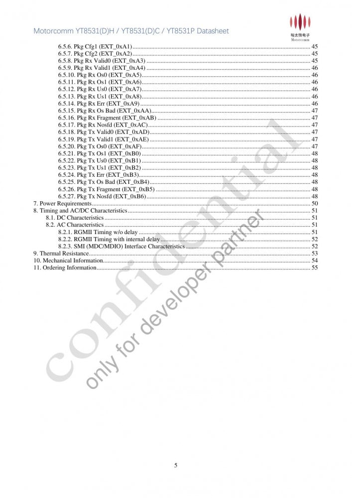 YT8531C datasheet page 6