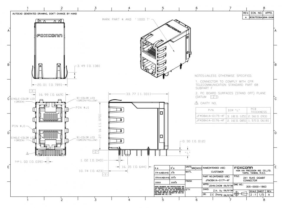 FOXCONN JFM38A1A-0175-4F document page 1