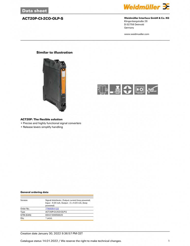 Product document page 1