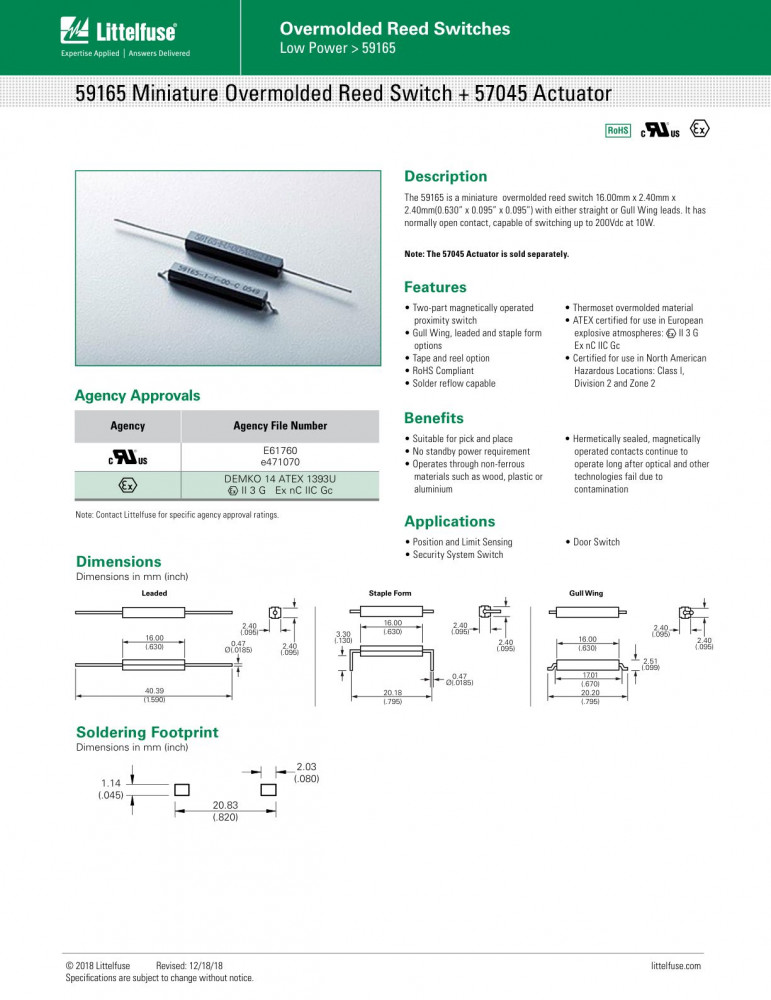 59165 product datasheet page 1