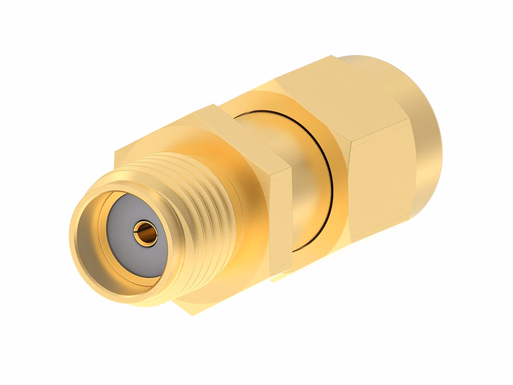 SMA Jack-to-SMP-MAX Jack, Between-Series Adapter, Straight, 4 Slots, Bag, 50 Ohms