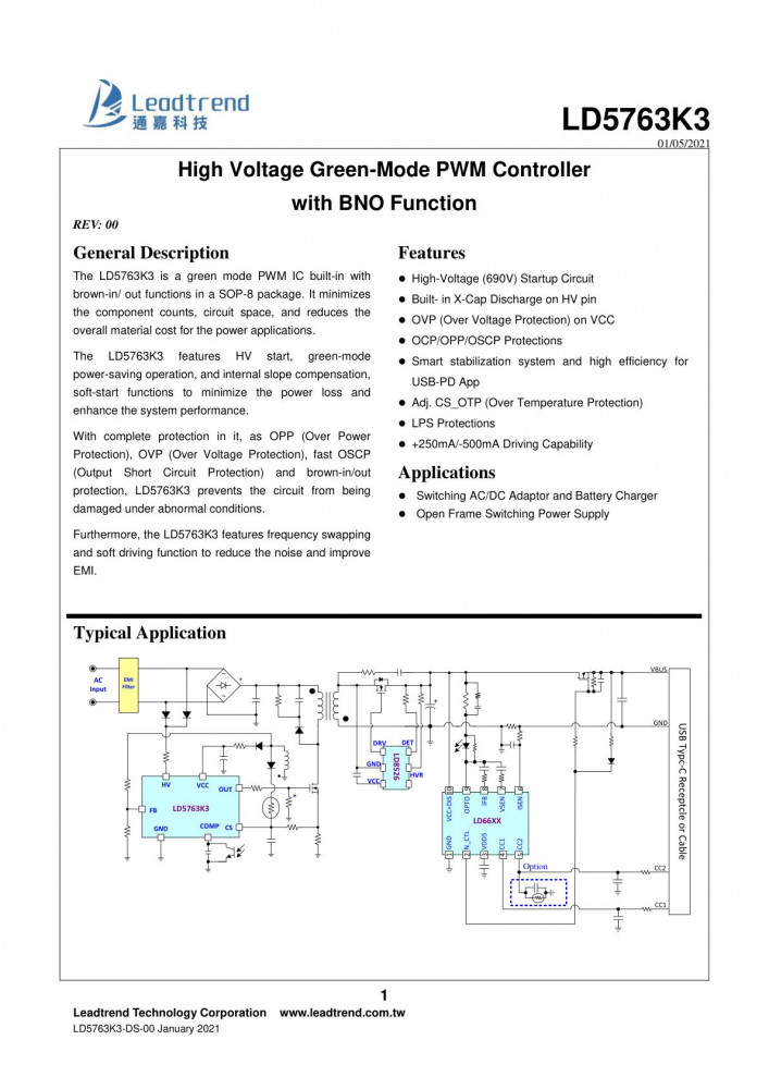 LD5763K3 datasheet page 1