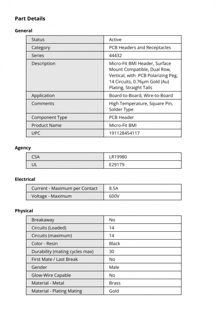 MOLEX 444321412 technical document preview, page 2