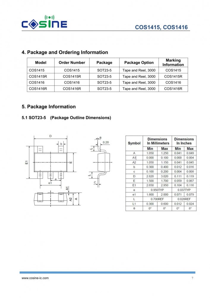 COS1416R datasheet page 7