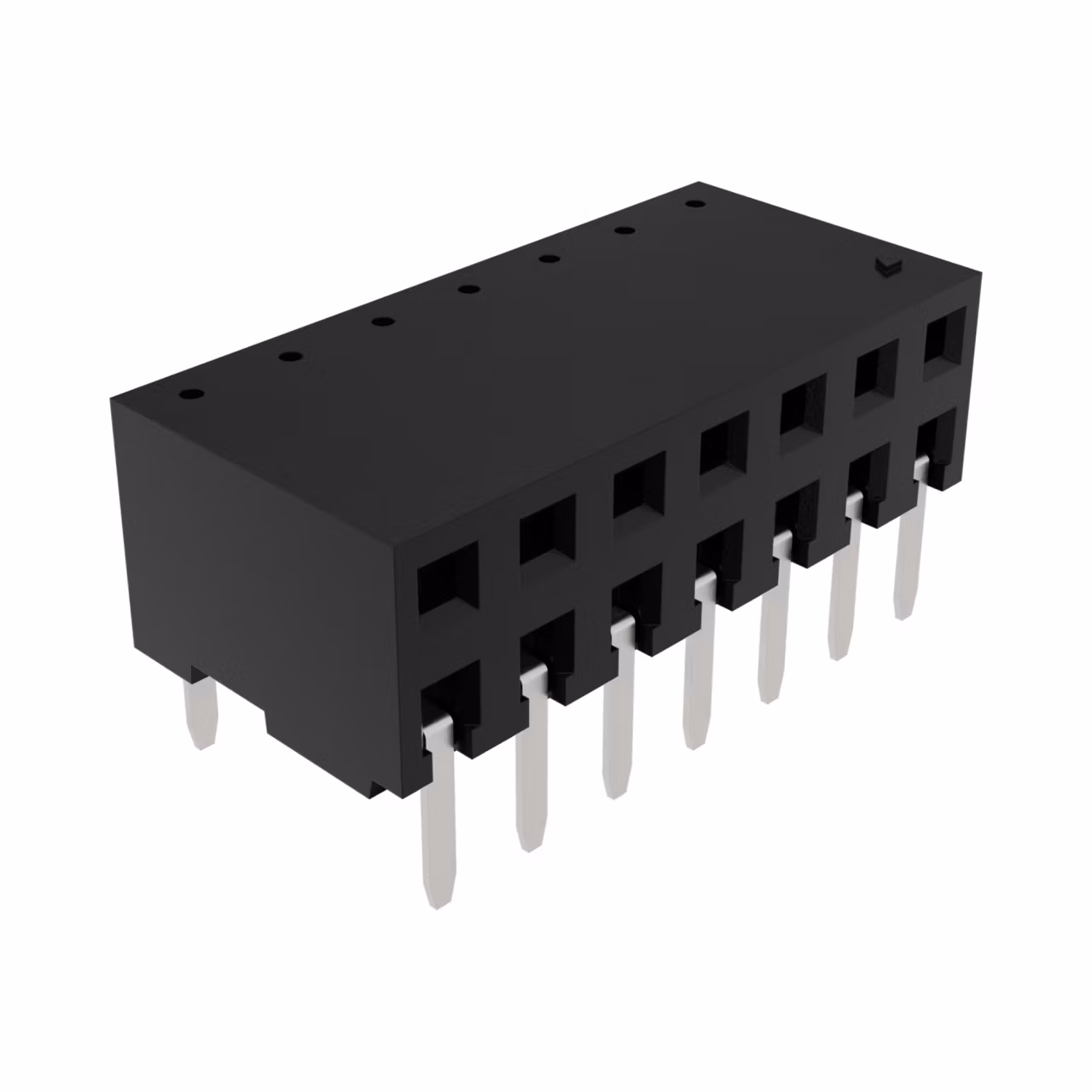 C-Grid III PCB Receptacle, 2.54mm Pitch, Dual Row, Right-Angle, Shrouded, 64 Circuits, 0.38µm Gold (Au) Plating, Straight PCB Pins