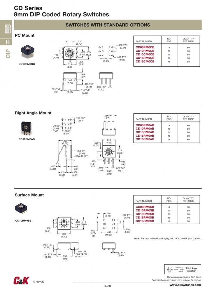 C&K CD16RM0CB catalog page 2