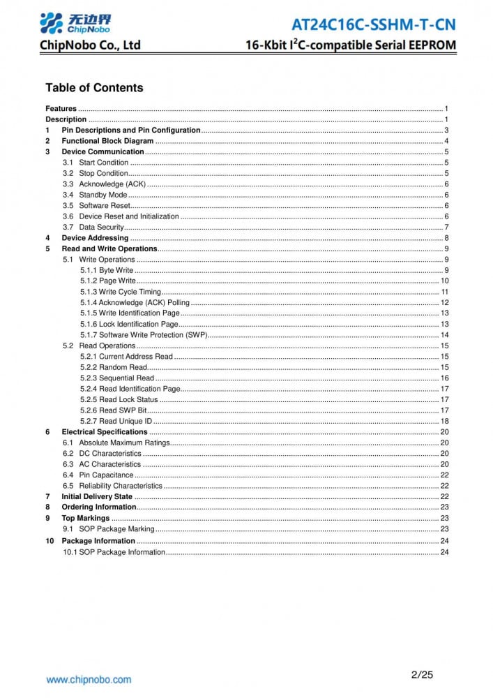 AT24C16C-SSHM-T-CN datasheet page 2