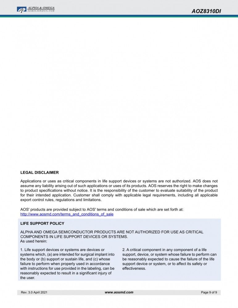 AOZ8310DI datasheet page 9