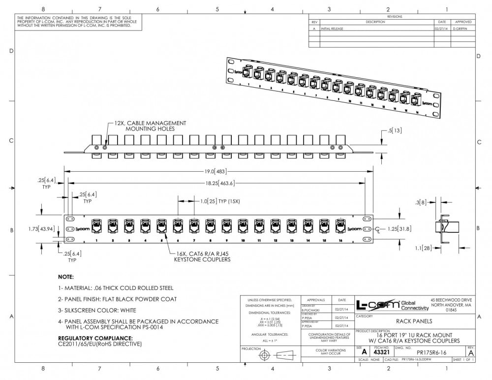 PR175R6-16 technical document page