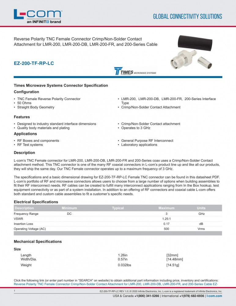 EZ-200-TF-RP-LC datasheet page 1