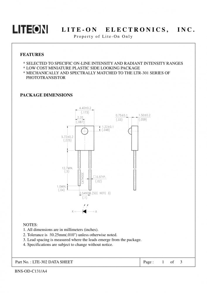 LTE-302 datasheet page 2