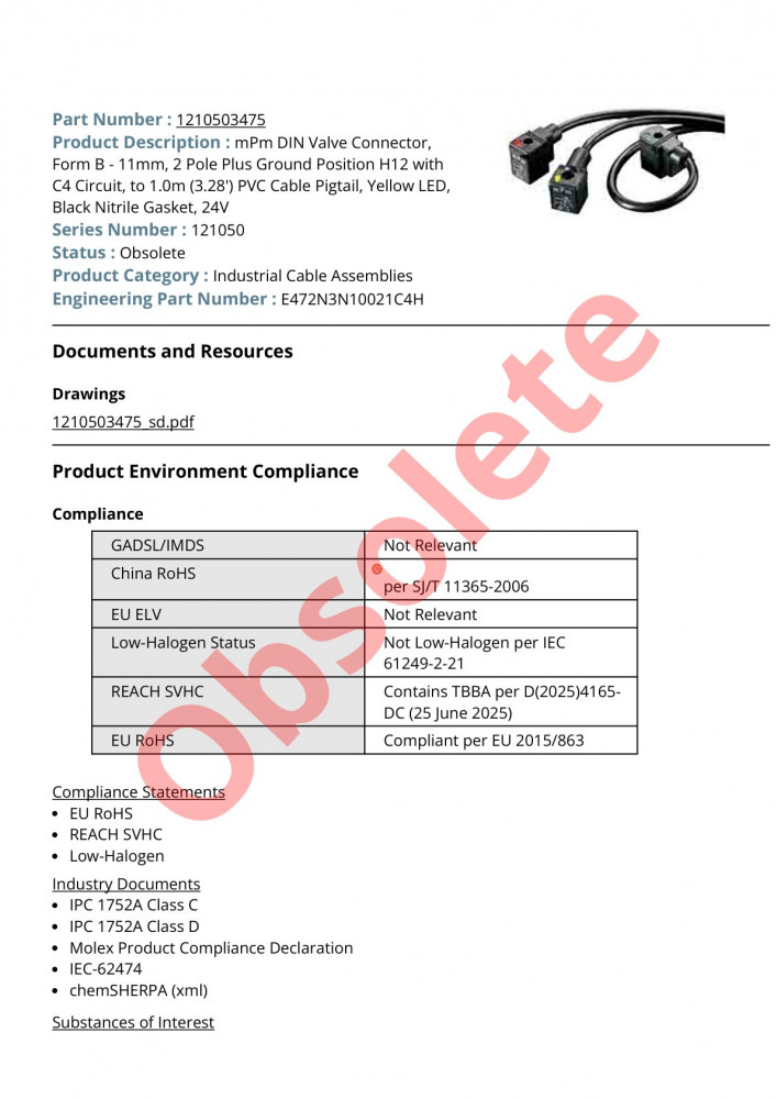 Molex technical drawing page 1