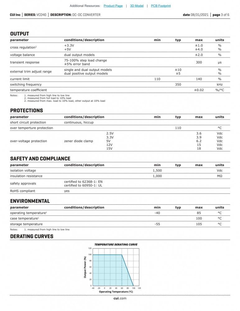 CUI VCD40 datasheet page 3
